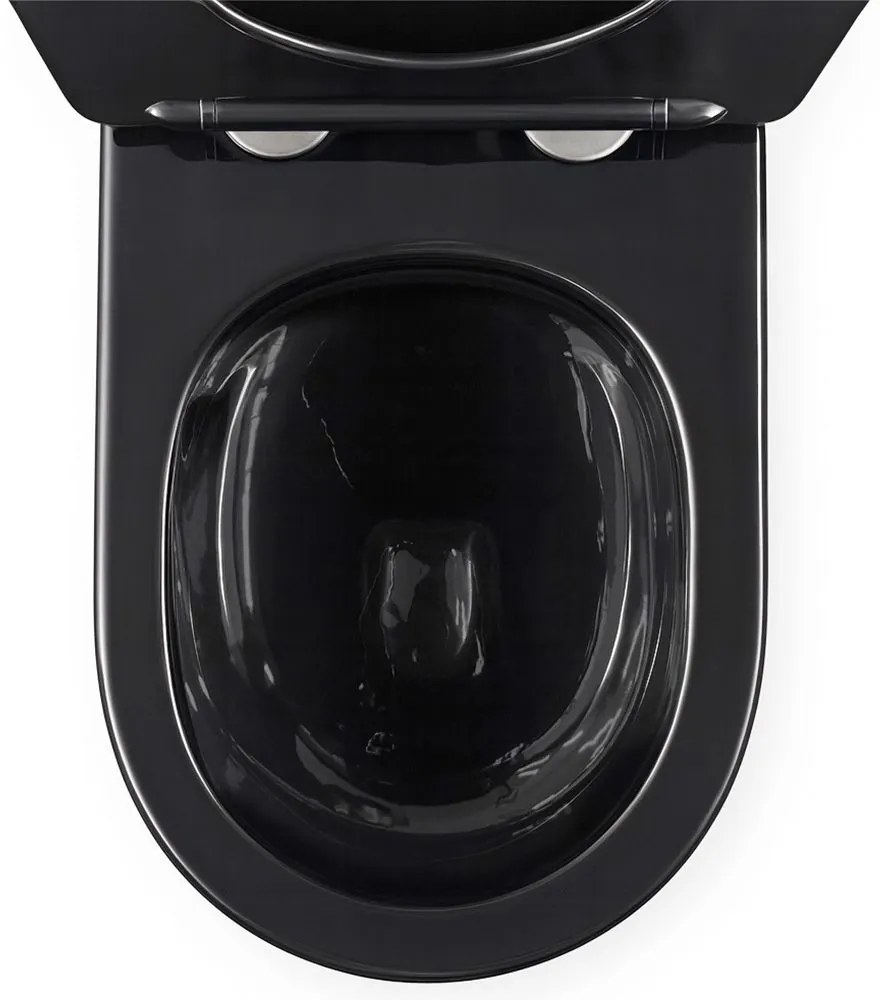 Rea Carlo Mini, závěsná WC mísa Tornado 490x360x370 mm, černá-zlatá strukturovaná, REA-C4330
