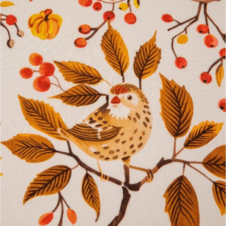 Prostěradlo z mikrovlákna BIRDS PUMPKIN hnědé 90x200 cm