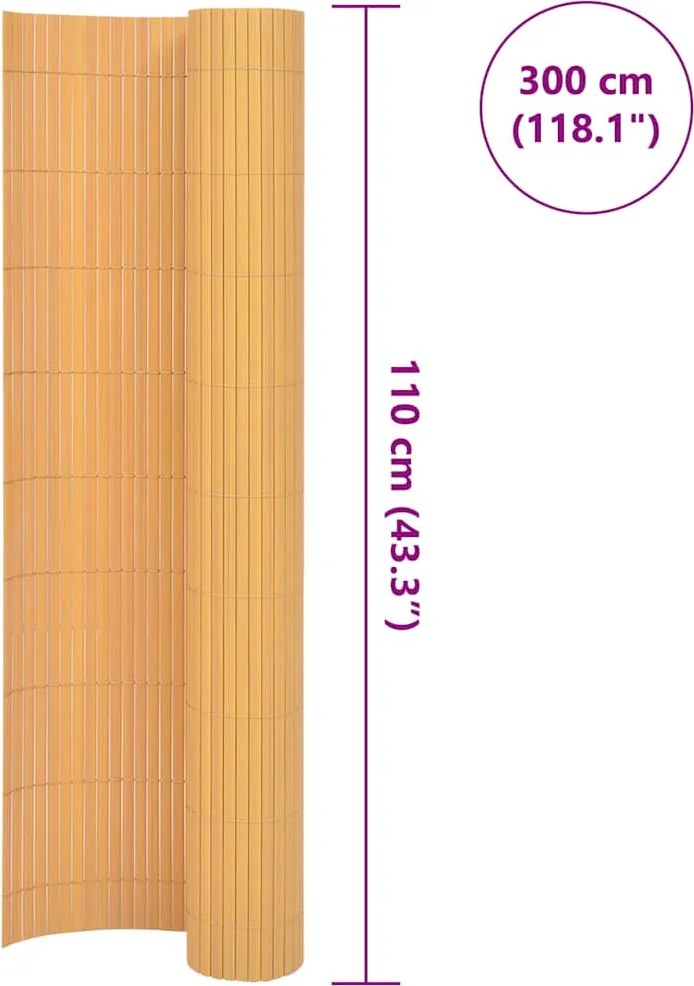 Oboustranný zahradní plot 110 x 300 cm žlutý 317153