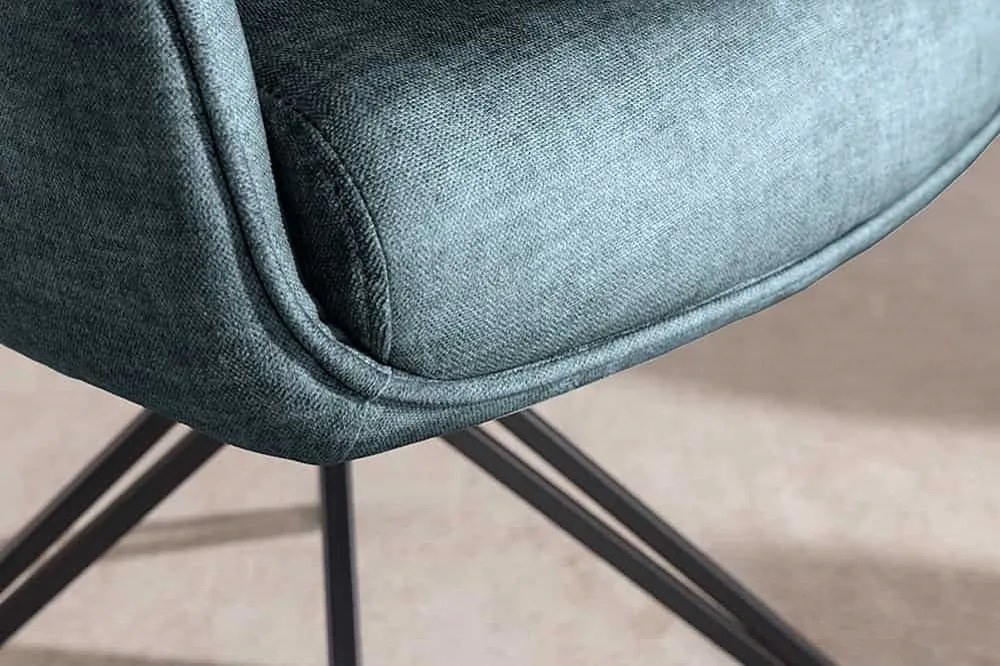 Designová otočná židle Brock petrolejový samet