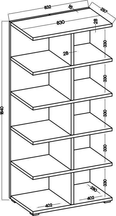Regál MODESTO 05 dub artisan