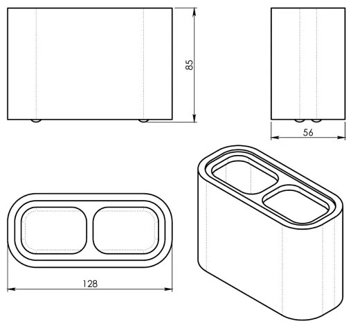 Gedy - Stojánek na zubní kartáčky NINFEA bílá/bambus