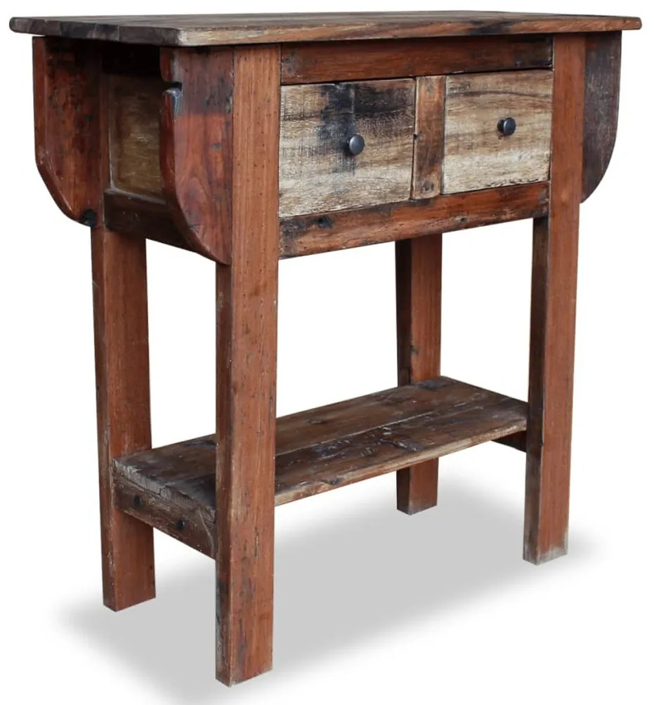 Odkládací stolek z masivního recyklovaného dřeva 80x35x80 cm,  244509