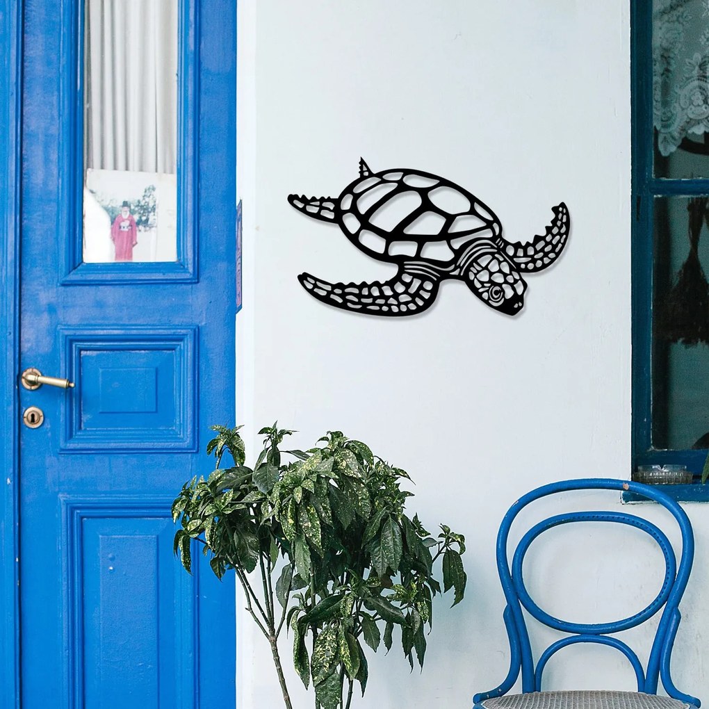 Nástěnná kovová dekorace Caretta černá