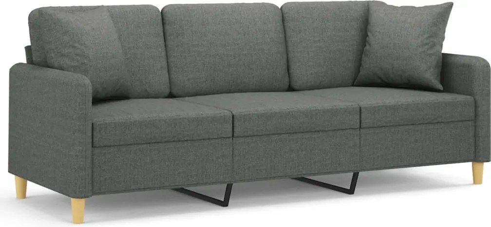 3místná pohovka s polštáři tmavě šedá 180 cm textil 3200918