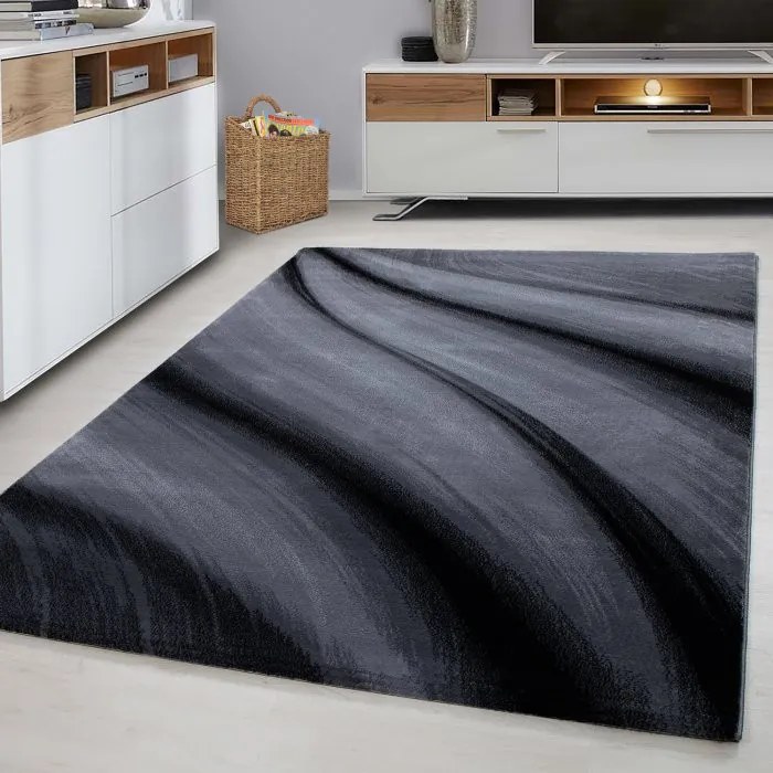 Ayyildiz, Kusový koberec Miami 6630 black, 200x290, šedá, kancelář