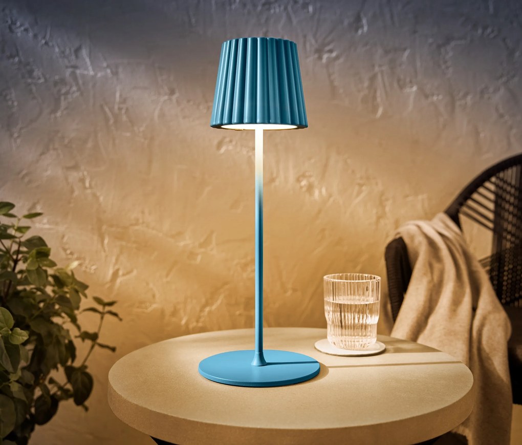 Tchibo - Venkovní dobíjecí stolní lampa Led, modrá