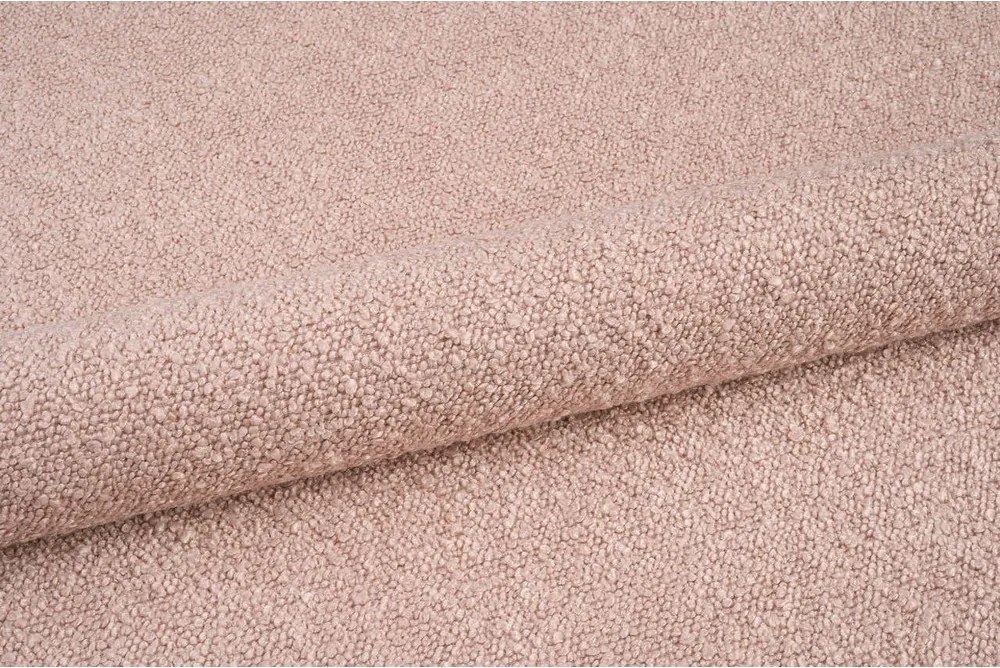 Růžový taburet z textilie bouclé Molino – Micadoni Home