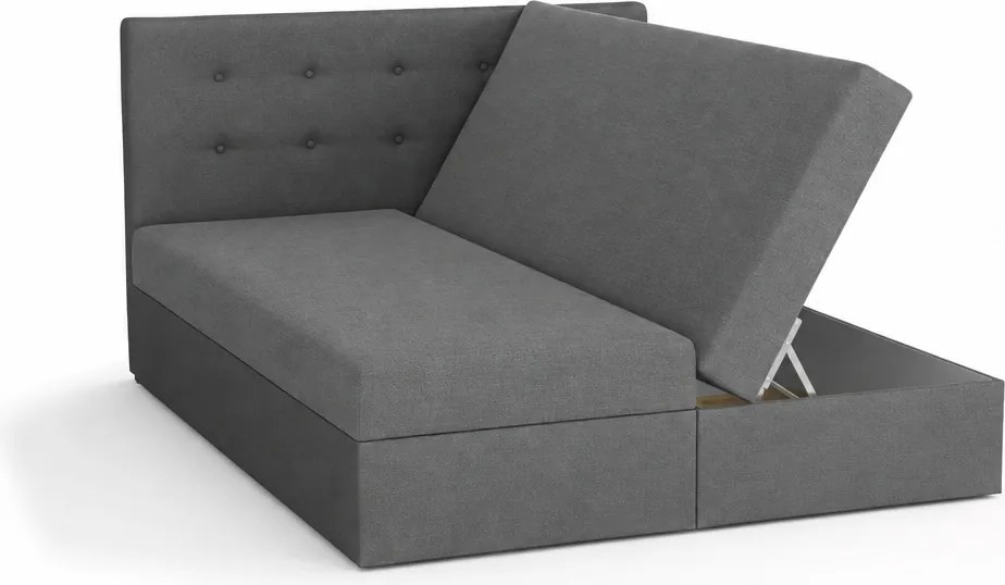 Moderní postel 180x200 s úložným prostorem STIG 5 - šedá