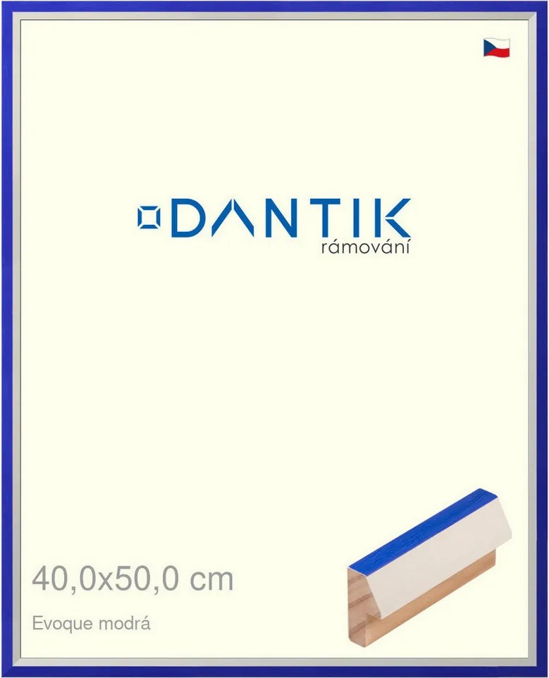 DANTIK rámeček 40x50 | EVOQUE modrá (Plexi Čiré)