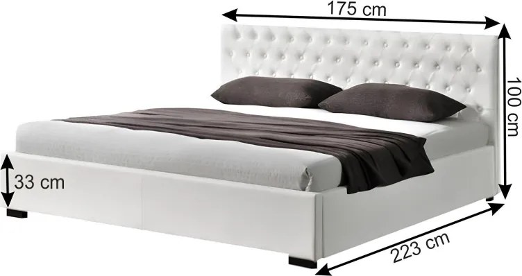 Postel s úložným prostorem, bílá, 160x200, DORLEN 2 NEW Kondela 0000242652