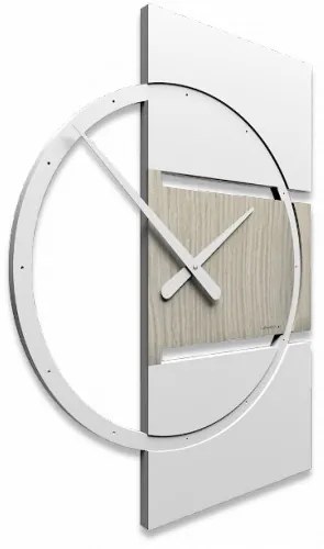 Designové hodiny 10-123 CalleaDesign Adam 45 x 60cm (více barevných variant) Barva bílá-1 - RAL9003 Dýha bělený dub - 81