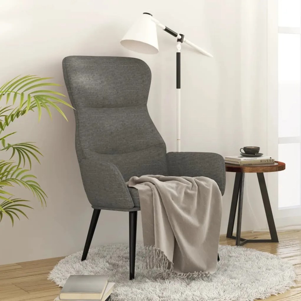 Relaxační křeslo světle šedé textil 341071