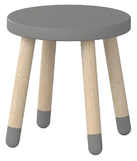 Šedá dětská stolička Flexa Dots, ø 30 cm