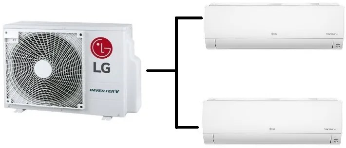 Klimatizace Multisplit LG Standard Plus 1+2 (1,5kW + 1,5kW)  R32