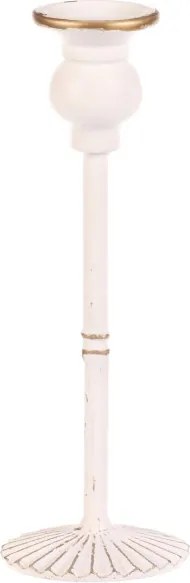 Kovový svícen 24 cm bílý FUP542