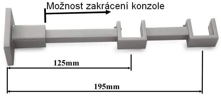 GARNÝŽE-HEBR Garnýž Azur matná stříbrná dvojitá 400 cm