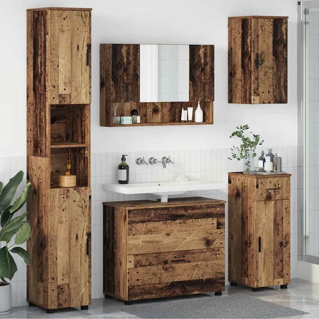 Sada koupelnového nábytku 5 ks Staré dřevo 35 x 30 x 192 cm 3393081