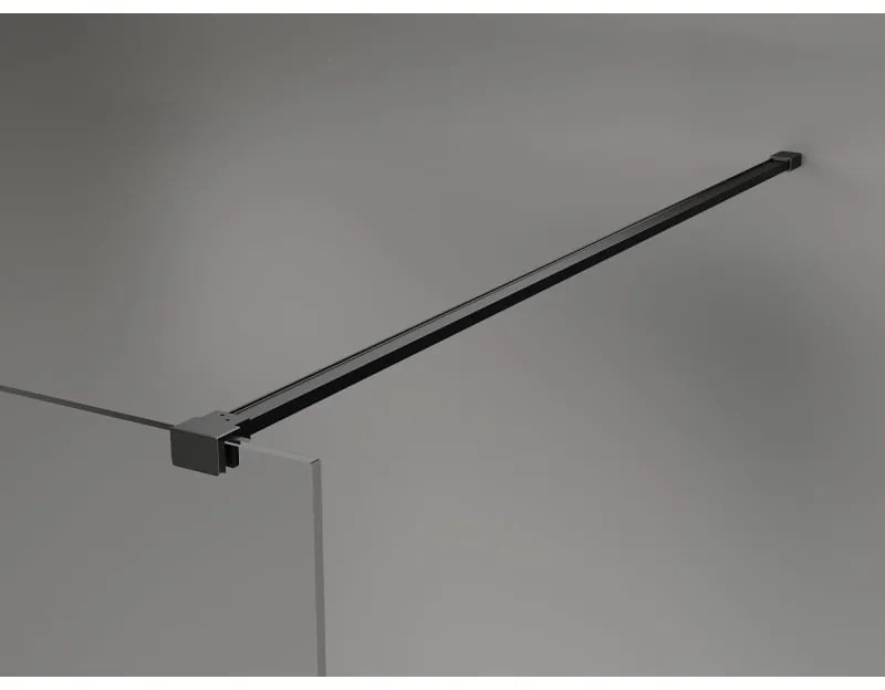 Mexen Kioto-X, sprchová zástěna 130 x 200 cm, 10mm šedé sklo, černý profil, 800-130-101-70-40-X