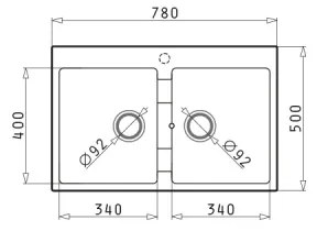 Pyramis 70053101 - Kuchyňský dřez SPARTA 78x50 cm granit/béžová