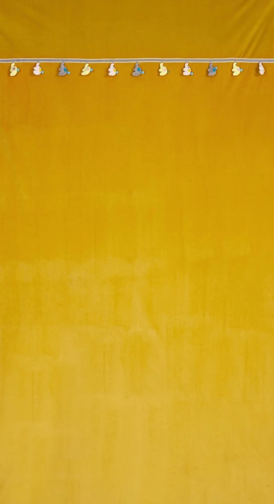DĚTSKÝ ZATEMŇOVACÍ ZÁVĚS NA KROUŽCÍCH KIDS 1 140X250 CM HOŘČICOVÁ