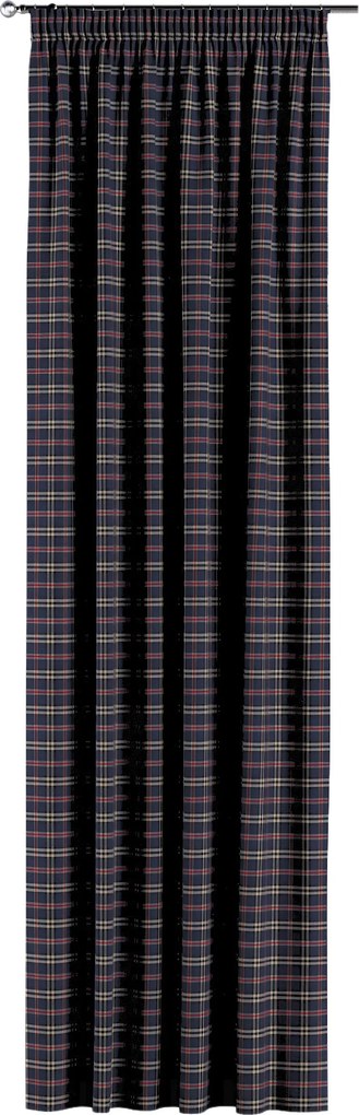 Závěs s řasící páskou barva tmavě modrá látka vzorované