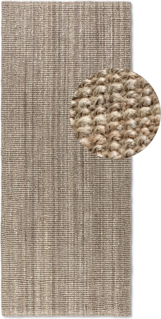 Hanse Home, Běhoun Bouclé Jute 105975 Grey Brown, 80x200, hnědá, chodba / předsíň