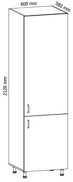 Aspen | skříňka pro vestavnou lednici D60ZL | LEVÁ | bílá lesk