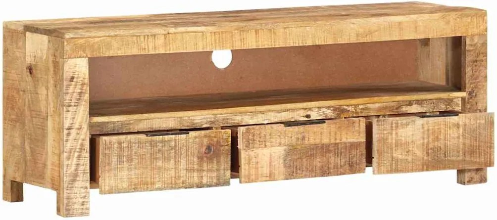 TV stolek 110 x 30 x 40 cm hrubé mangovníkové dřevo 338026