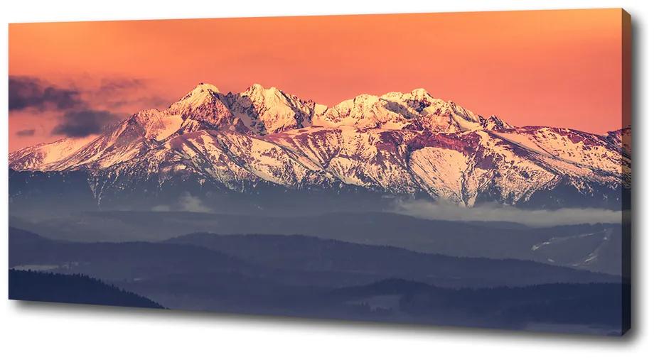 Wallmuralia Foto obraz na plátně Východ slunde Tatry 125x50 cm