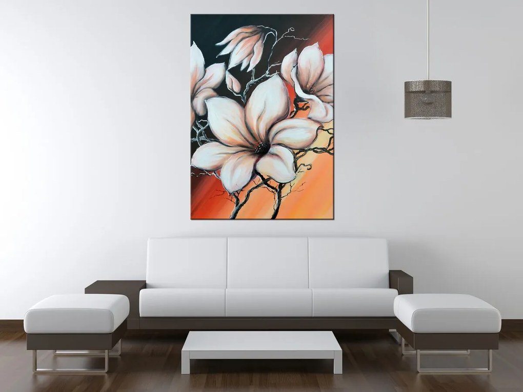 Gario Ručně malovaný obraz Magnolie při západu Rozměry: 70 x 100 cm