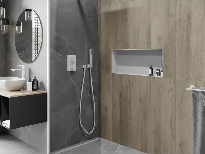 Mexen X-Wall-NR nástěnná přihrádka bez límce 75 x 30 cm, bílá - 1921753010