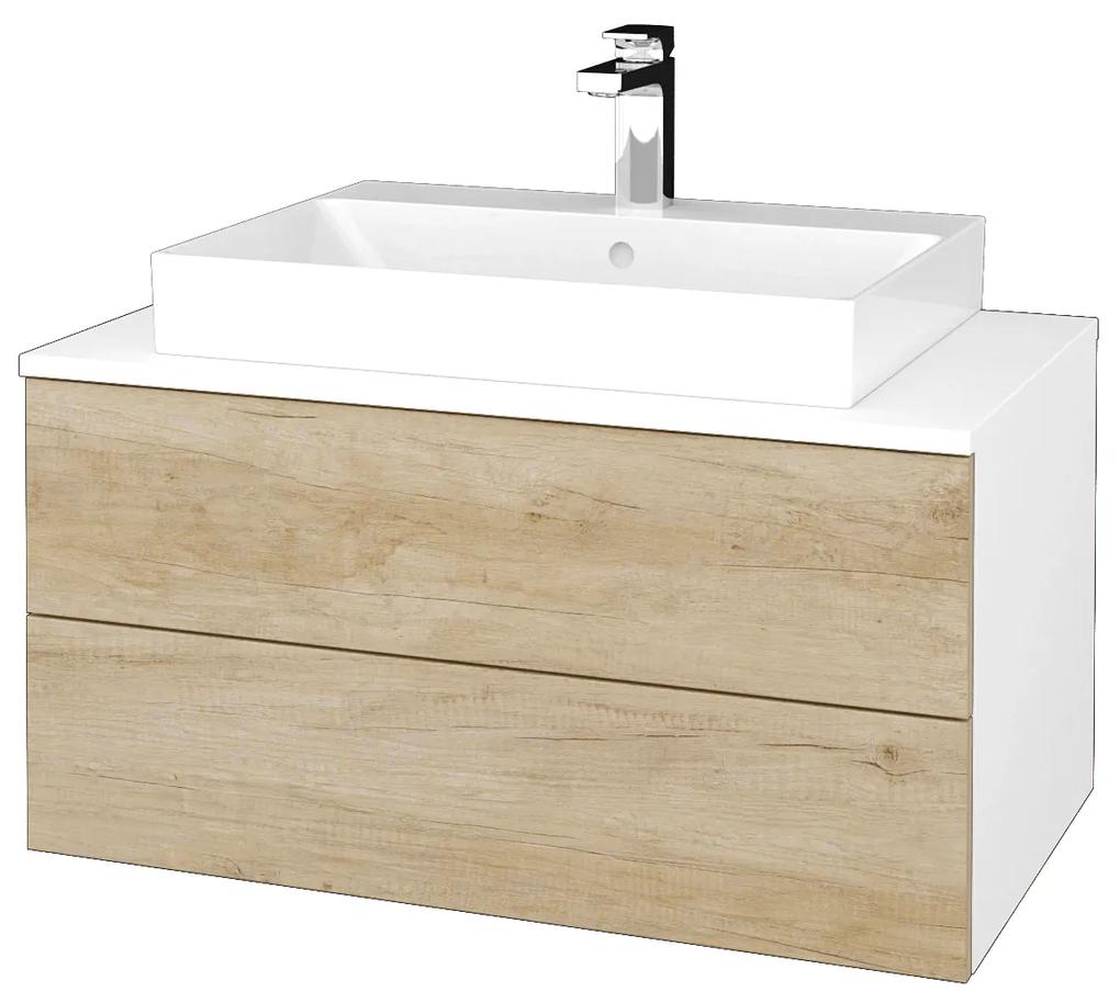 Dřevojas Koupelnová skříňka MODULE SZZ2 80 Varianta: N01 Bílá lesk / J01 Organic
