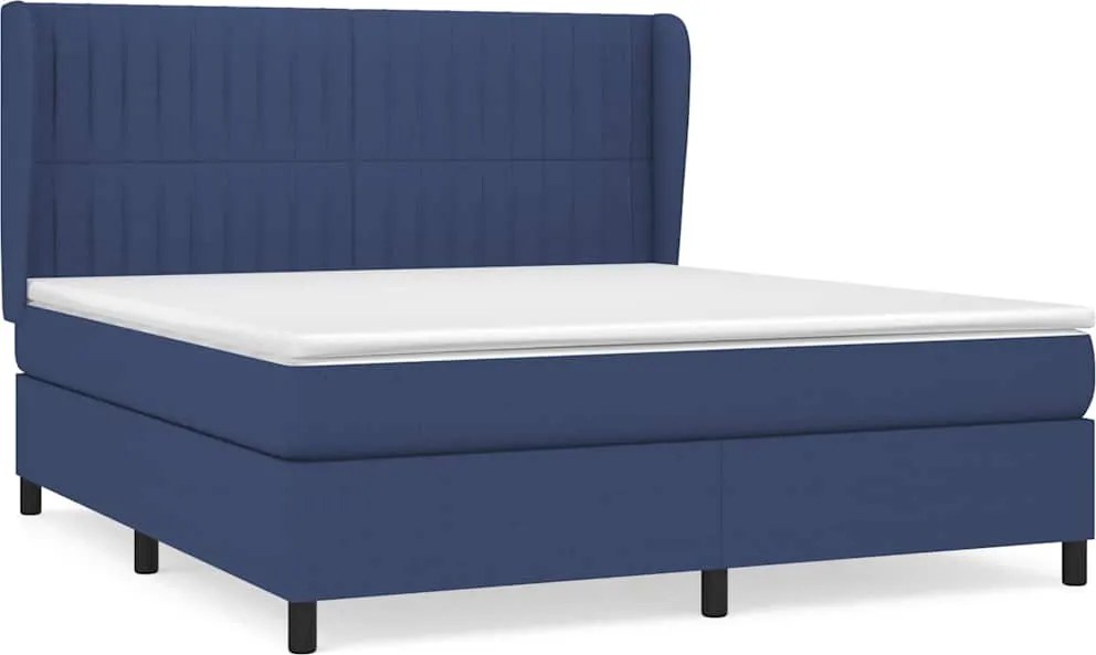 Box spring postel s matrací modrá 160x200 cm textil 3128139