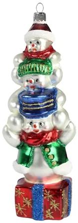 Vánoční figurka Tři sněhuláci na dárku