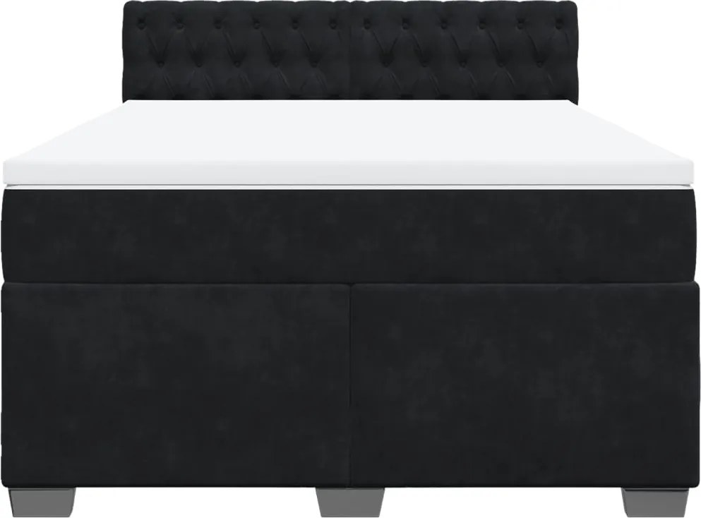 Box spring postel s matrací černá 140x200 cm samet 3288638