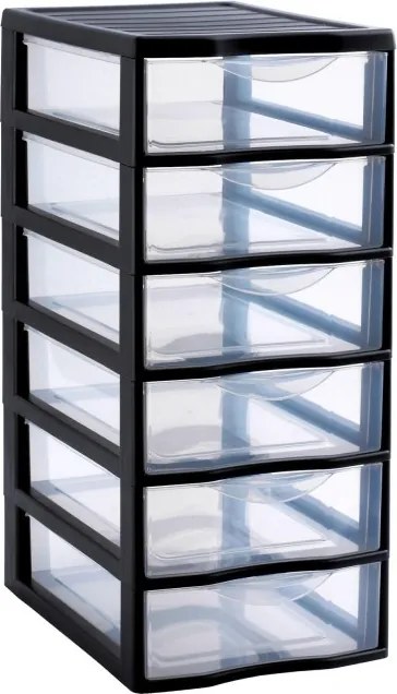 SUNDIS Úložný box s 6 zásuvkami, antracit, OFFICEMIX, A4