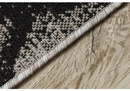 koberec SIZAL FLOORLUX 20491 KVĚTINY stříbrný / Černá velikost 140x200 cm | krásné koberce cz