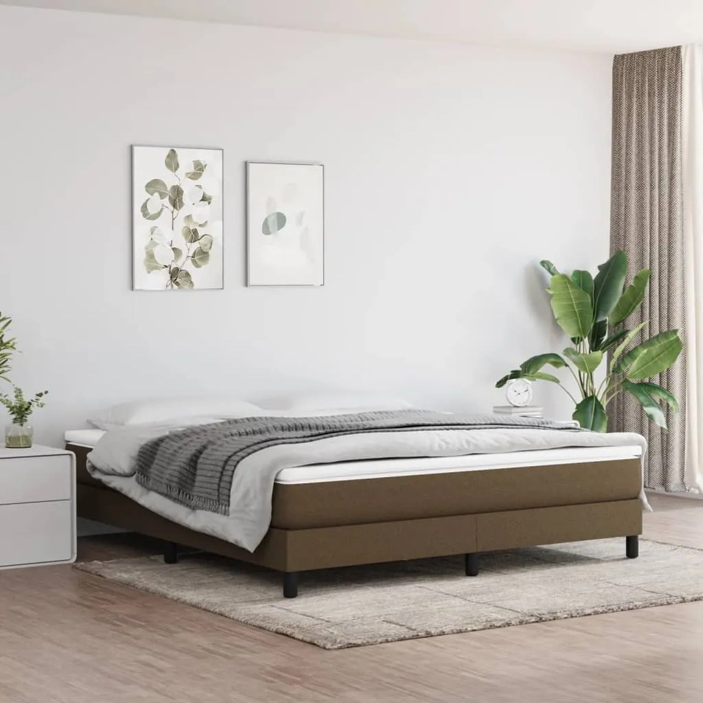 Rám postele s boxspringem tmavě hnědý 160 x 200 cm textil 3120527