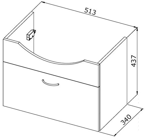 Olsen Spa Skříňka s keramickým umyvadlem VIKY 55/65/80 Rozměr A - 75.2 cm, Rozměr B - 34 cm, Rozměr C - 43.7 cm - OLNVIKI380+OLKE70802