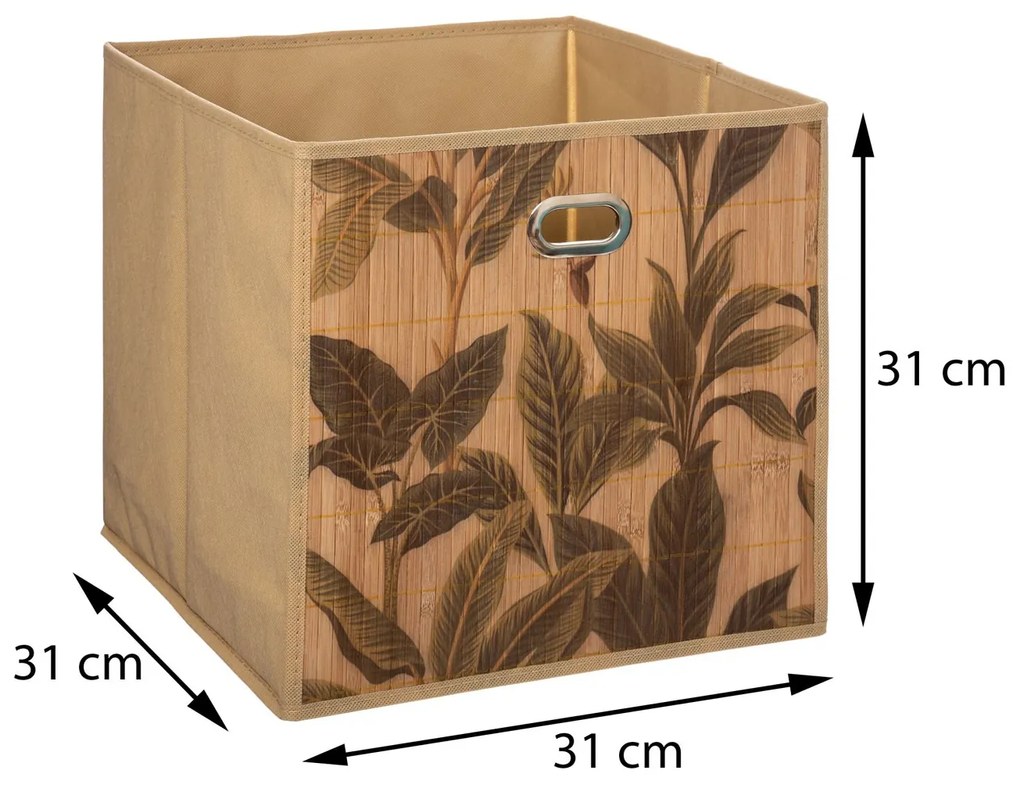 Úložný box Bamboo Flower, 31x31x31 cm, hnědá