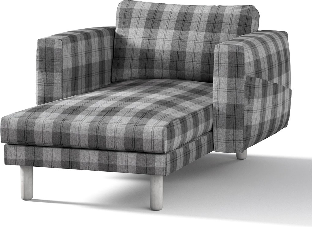 Potah na IKEA Norsborg šezlong s loketními opěrkami barva šedá látka pletený vzor, vzorované