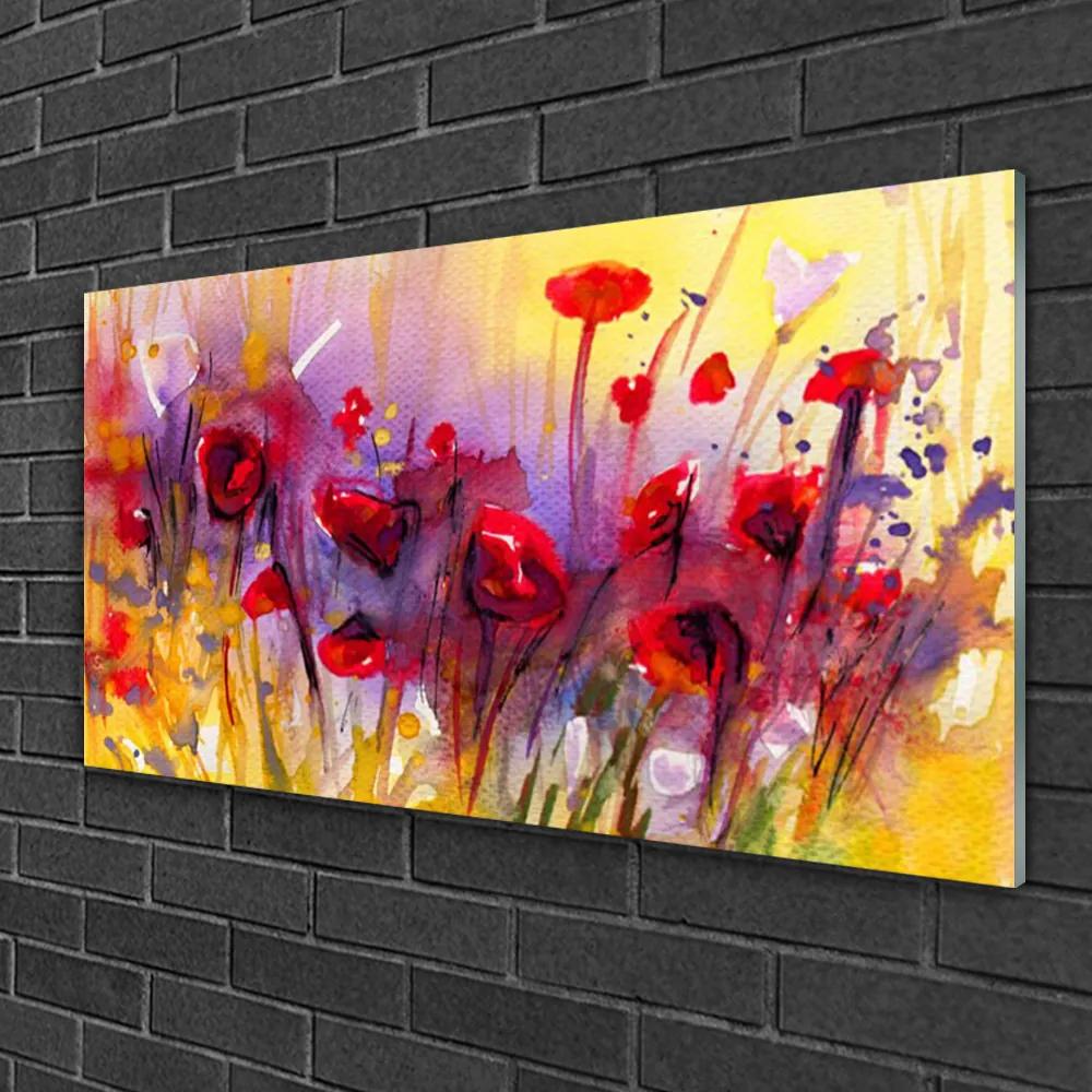 Obraz na skle Květiny Rostlina Příroda Umění 100x50 cm