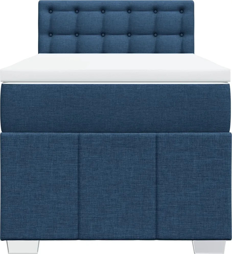 Box spring postel s matrací modrá 90x200 cm textil 3289271