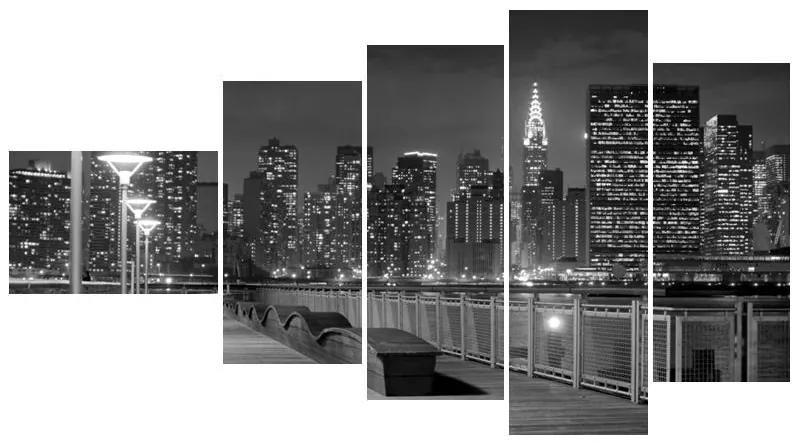 Černobílý obraz nočního New Yorku (110x60 cm), 40 dalších rozměrů