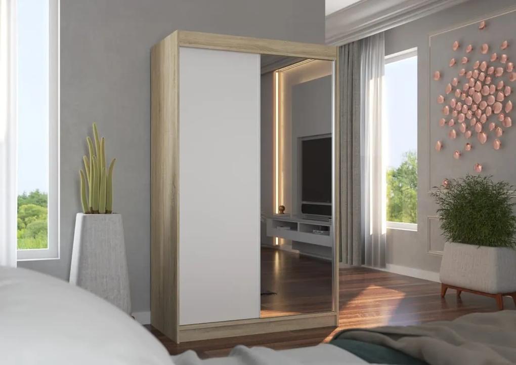 Šatní skříň s posuvnými dveřmi Jordi - 120 cm Barva: dub Sonoma