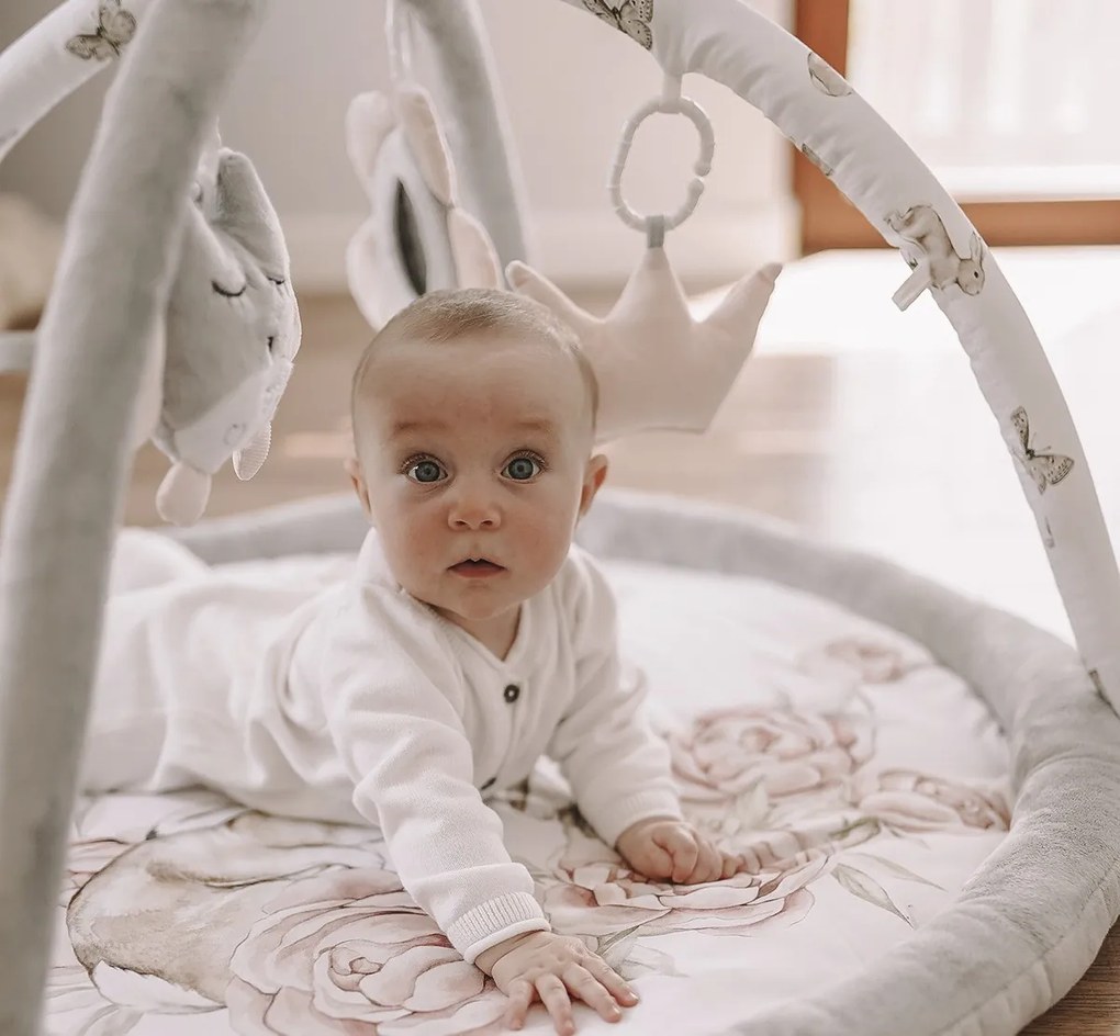 Babysteps Hrací podložka s hrazdičkou na zem pro miminka PIVOŇKA