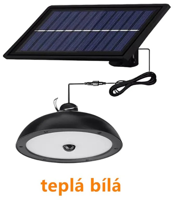 HJ solární LED světlo s dálkovým ovládáním a jednou lampou LED barva: Teplá bílá/Warm white
