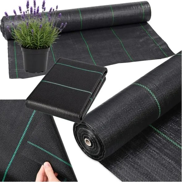 Černá agrotextilie proti plevelu 1 × 50 m, 70 g/m²