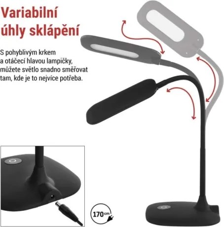 LED stolní lampa STELLA černá EMOS Z7602B